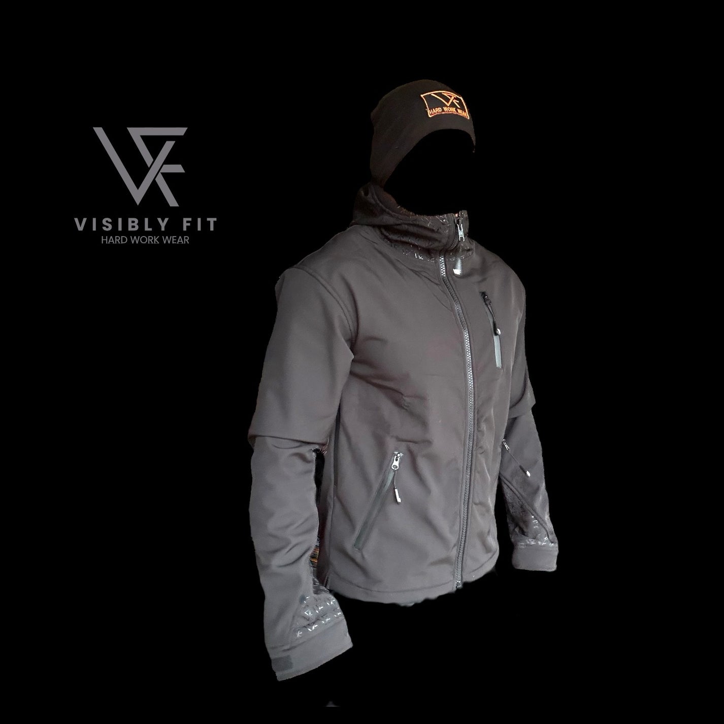 Soft Shell Plain Black Jacket – Visibly Fit