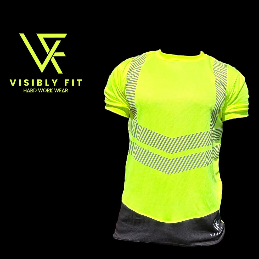 Class 2 Pattern Yellow Crew Neck – Visibly Fit